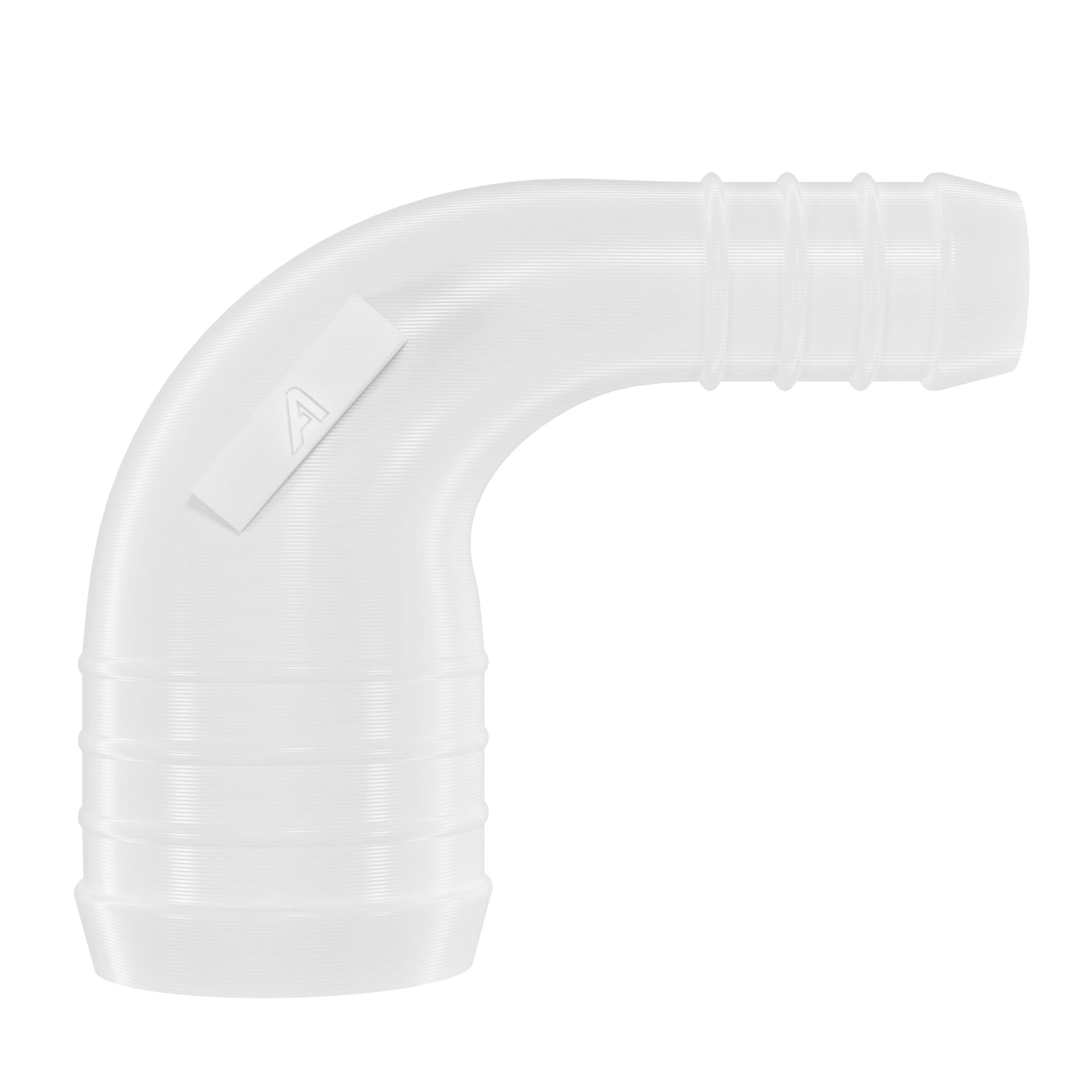 White Plastic 90 Degree Reducer Barbed Joiner – Silicone Hose UK